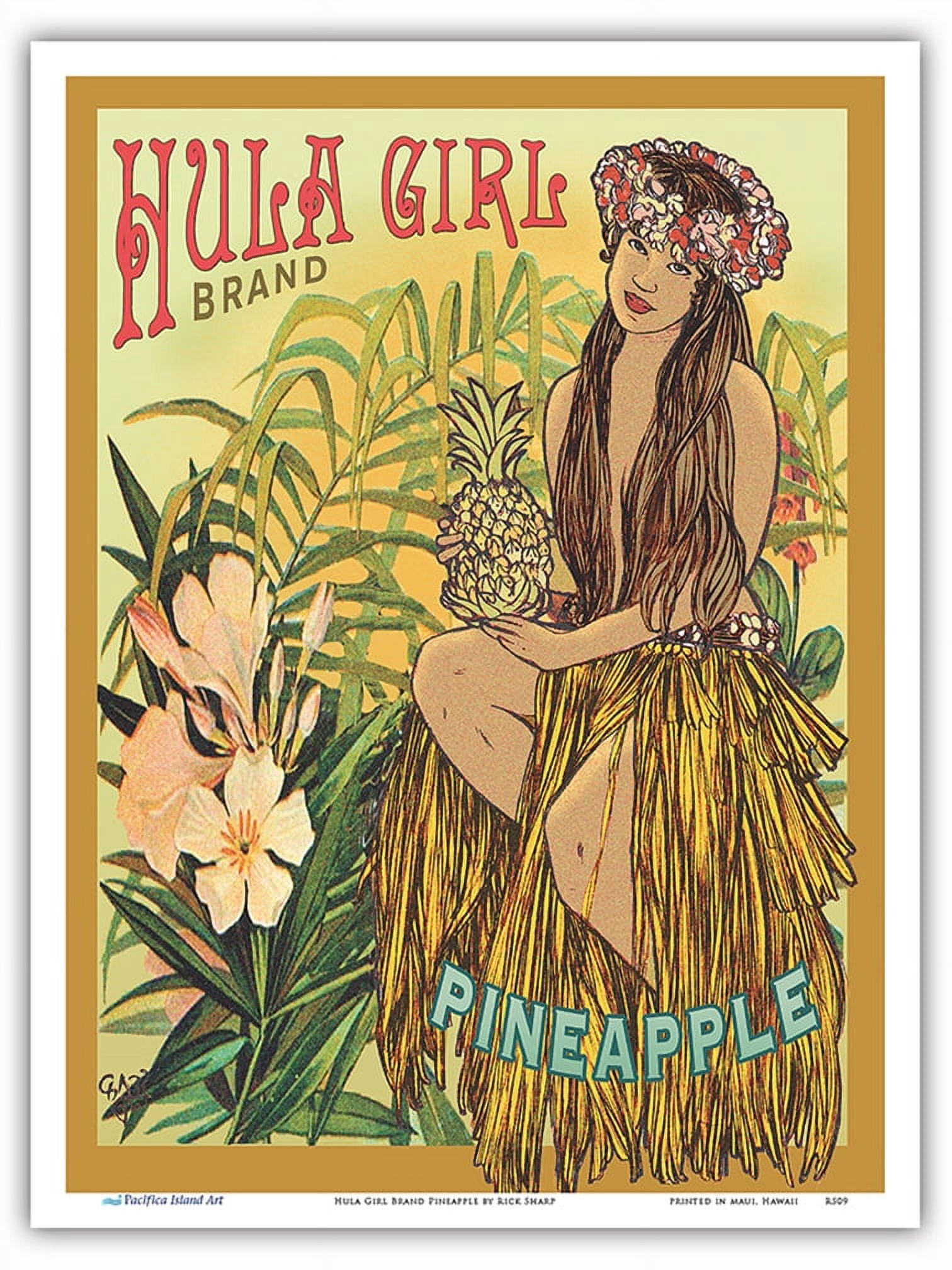 Hula Girl Brand Pineapple - Hawaii Hula Dancer - Vintage Hawaiian ...