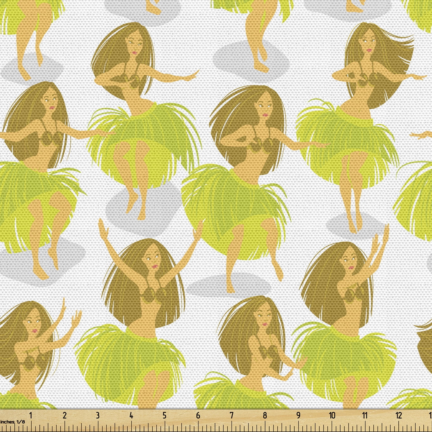 Ambesonne Hula Girl Fabric by the Yard Upholstery, Hawaiian Luau ...
