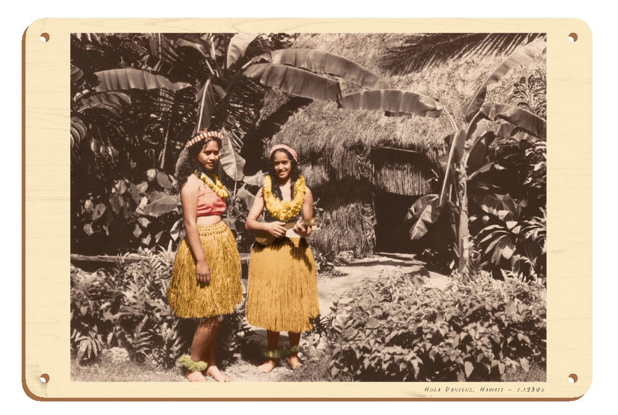 Hula Girls Hawaii - Vintage B&W Historical Photograph c.1930 - 8 x 12 ...