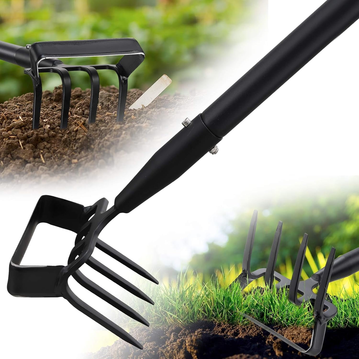 Hula Hoe Garden Tool - 2 in 1 Stirrup Action Hoe & Rake,Heavy Duty ...