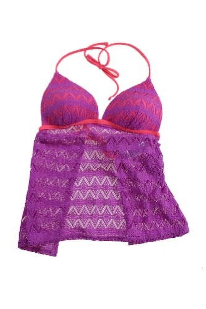 Hula Honey LILAC/GINGER Crochet Push Up Tankini Swim Top, US Small ...