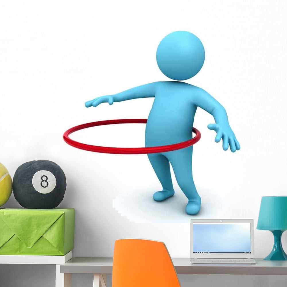 Hula Hoop Exercise Wall Decal Sticker, Wallmonkeys Peel & Stick Vinyl ...