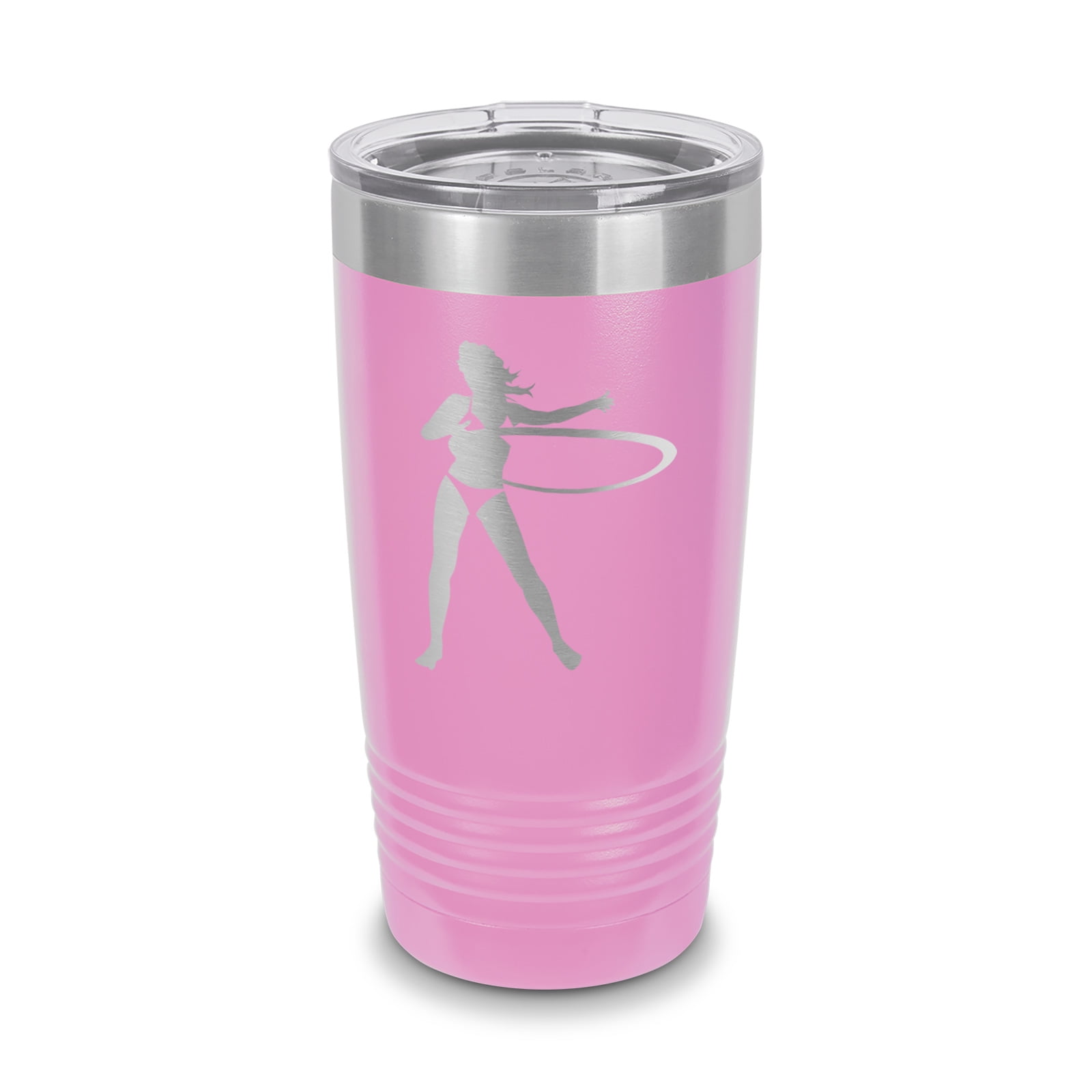 Hula Hoop Girl Tumbler 20 oz - Laser Engraved w/ Clear Lid - Stainless ...