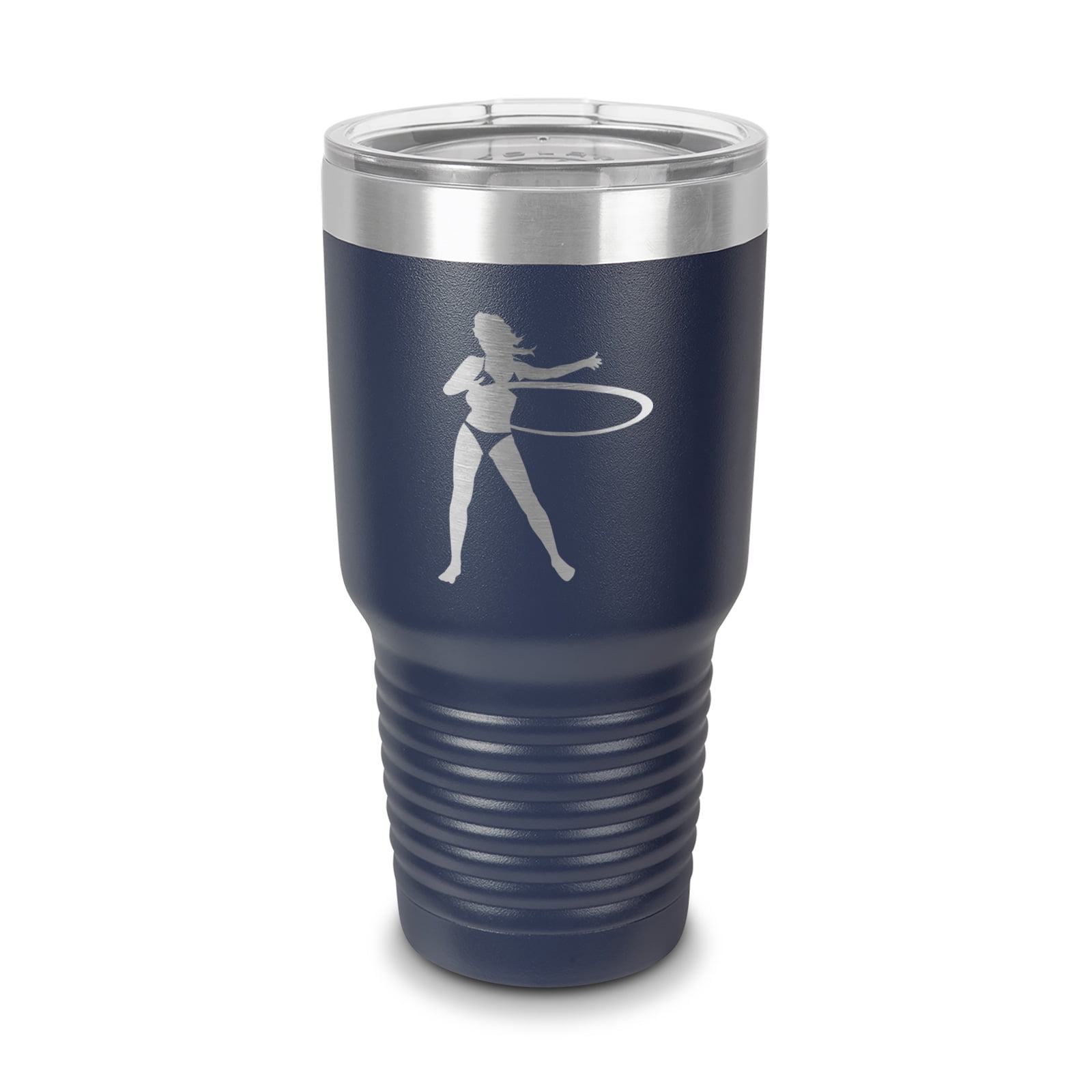 Hula Hoop Girl Tumbler 30 oz - Laser Engraved w/ Clear Lid - Stainless ...