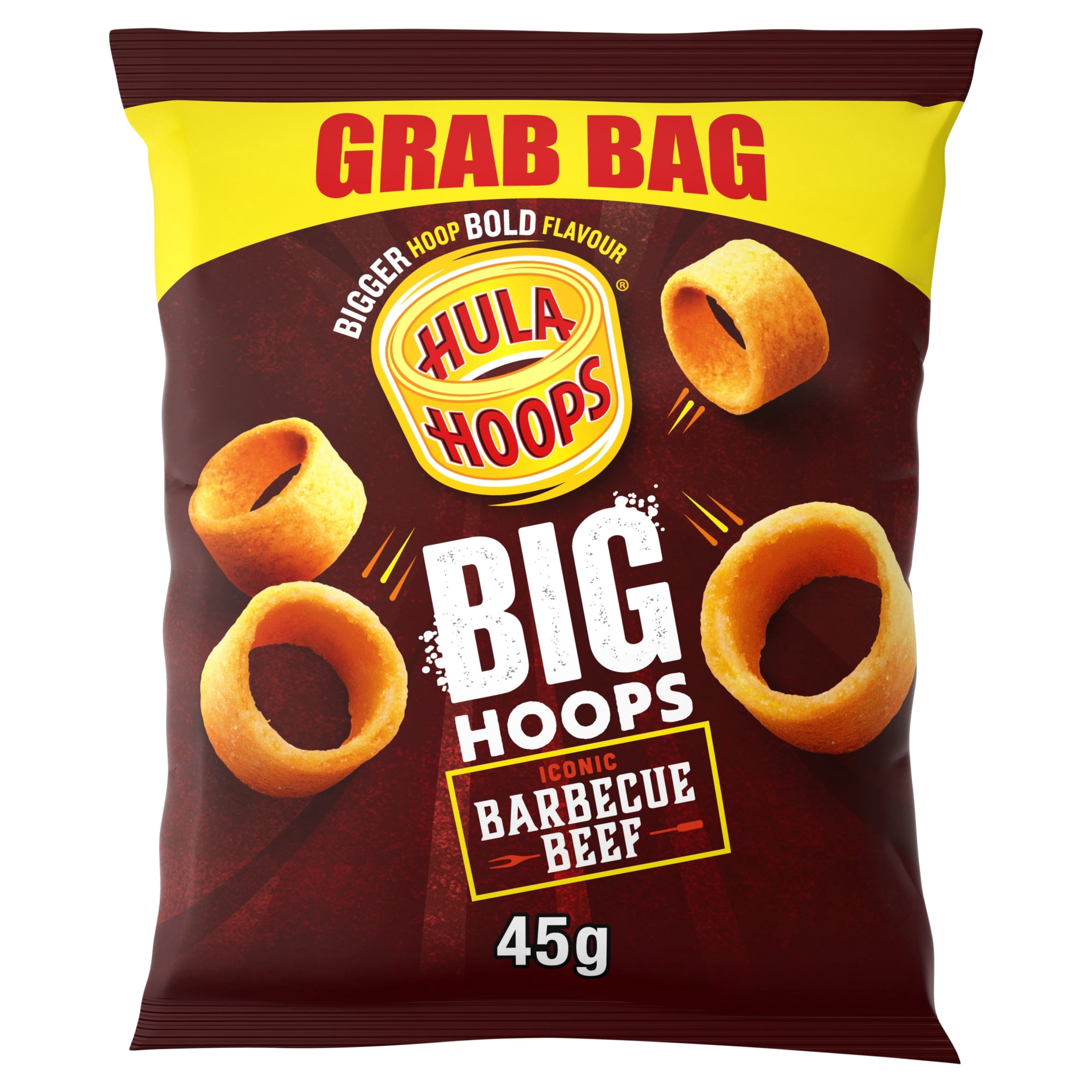 Hula Hoops Big Hoops Crisps - Barbecue Beef 45g, Imported from Britain ...