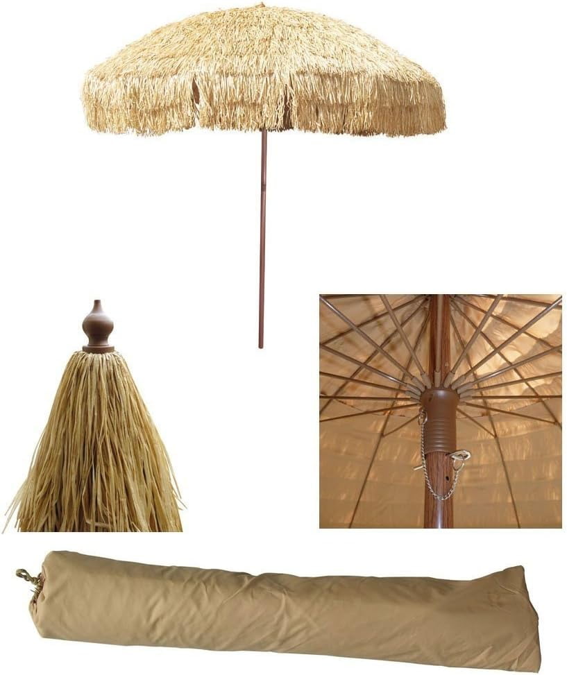 Hula Thatched Tiki Umbrella Tropical Palapa Raffia Tiki Hut Hawaiian ...