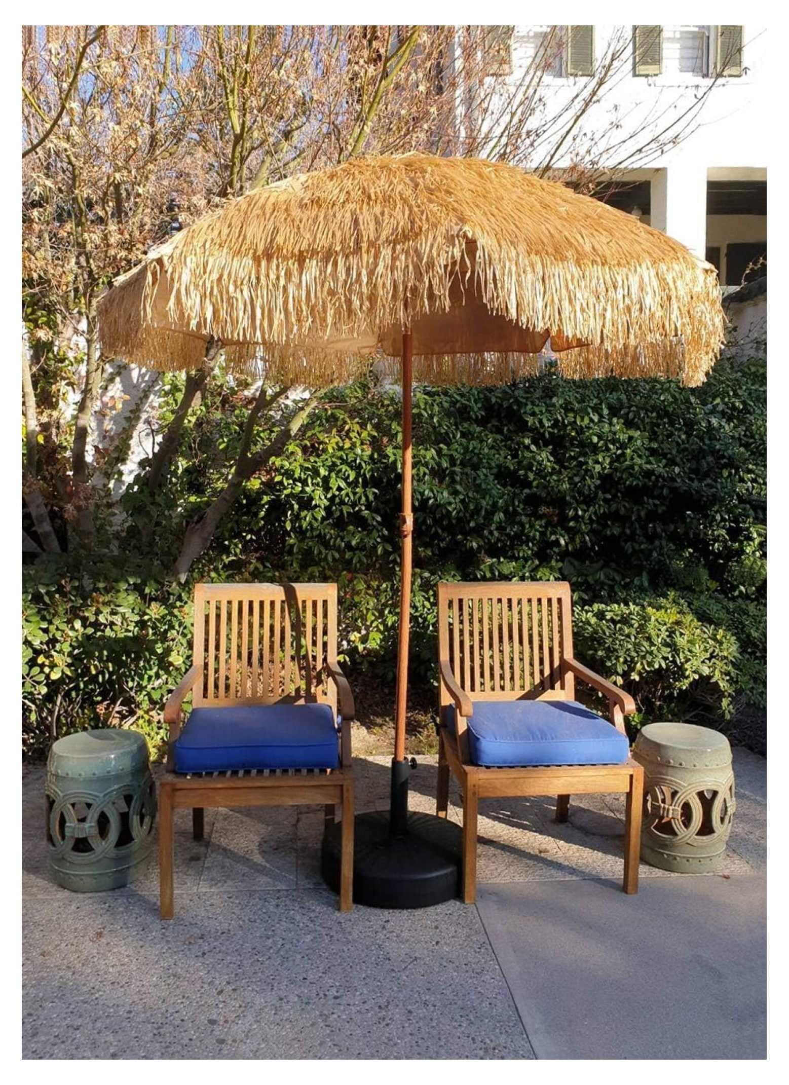 Hula Thatched Tiki Umbrella Tropical Palapa Raffia Tiki Hut Hawaiian ...