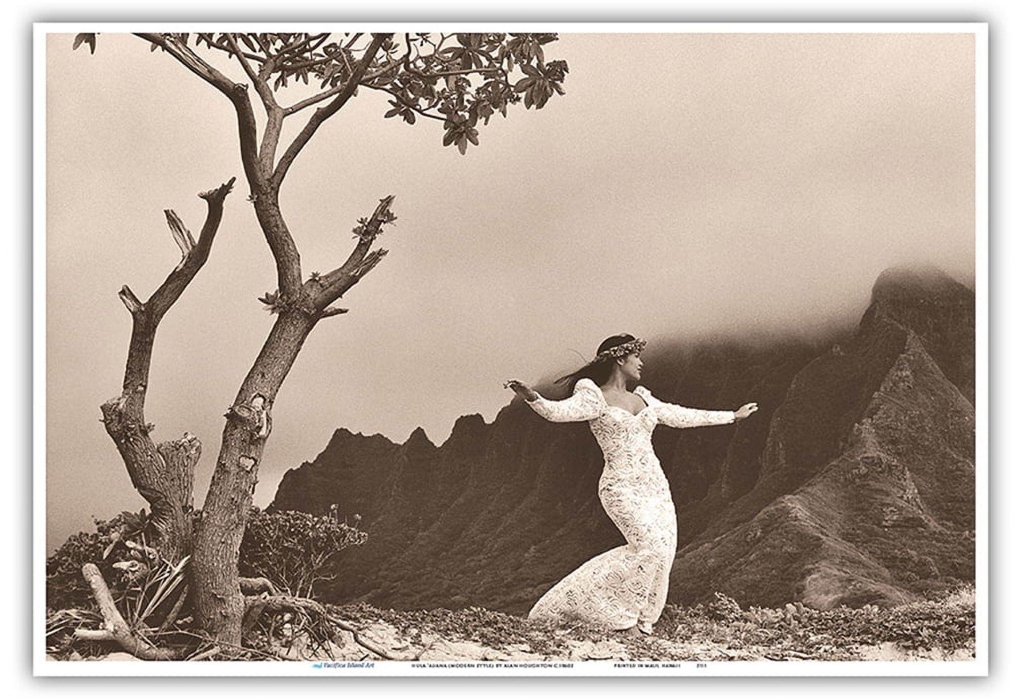 Hula 'auana (Modern Style) Hawaiian Dancer - Vintage Sepia Toned ...