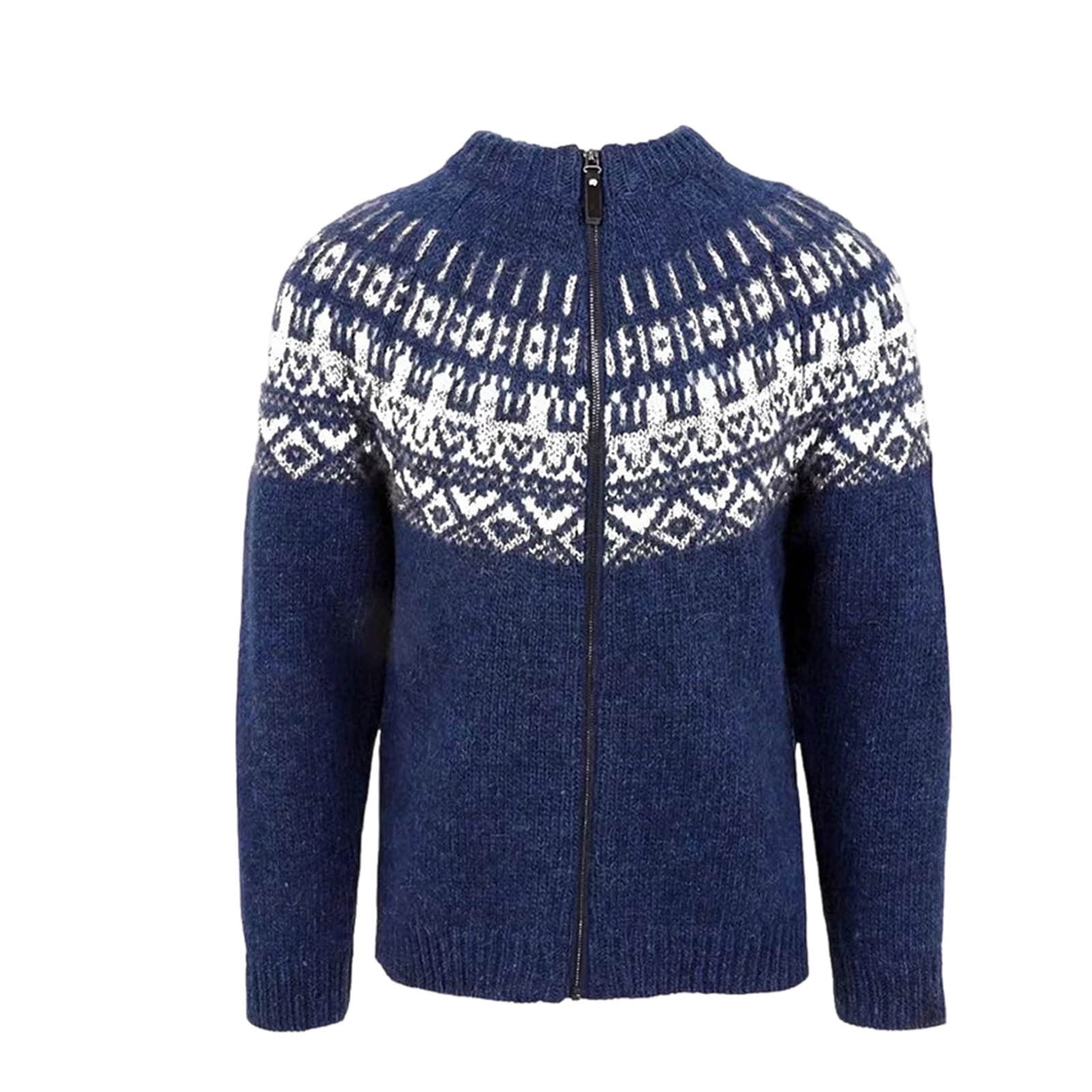 Hulanddfd Men Sweater Mock Neck Long Sleeve Zip-Up Pullover Regular Fit ...