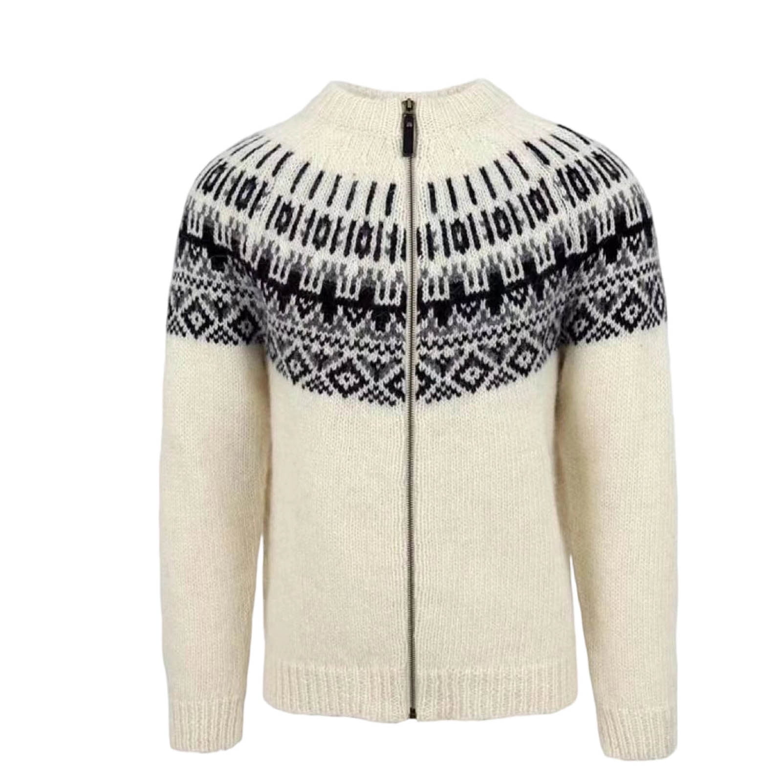 Hulanddfd Men Sweater Mock Neck Long Sleeve Zip-Up Pullover Regular Fit ...