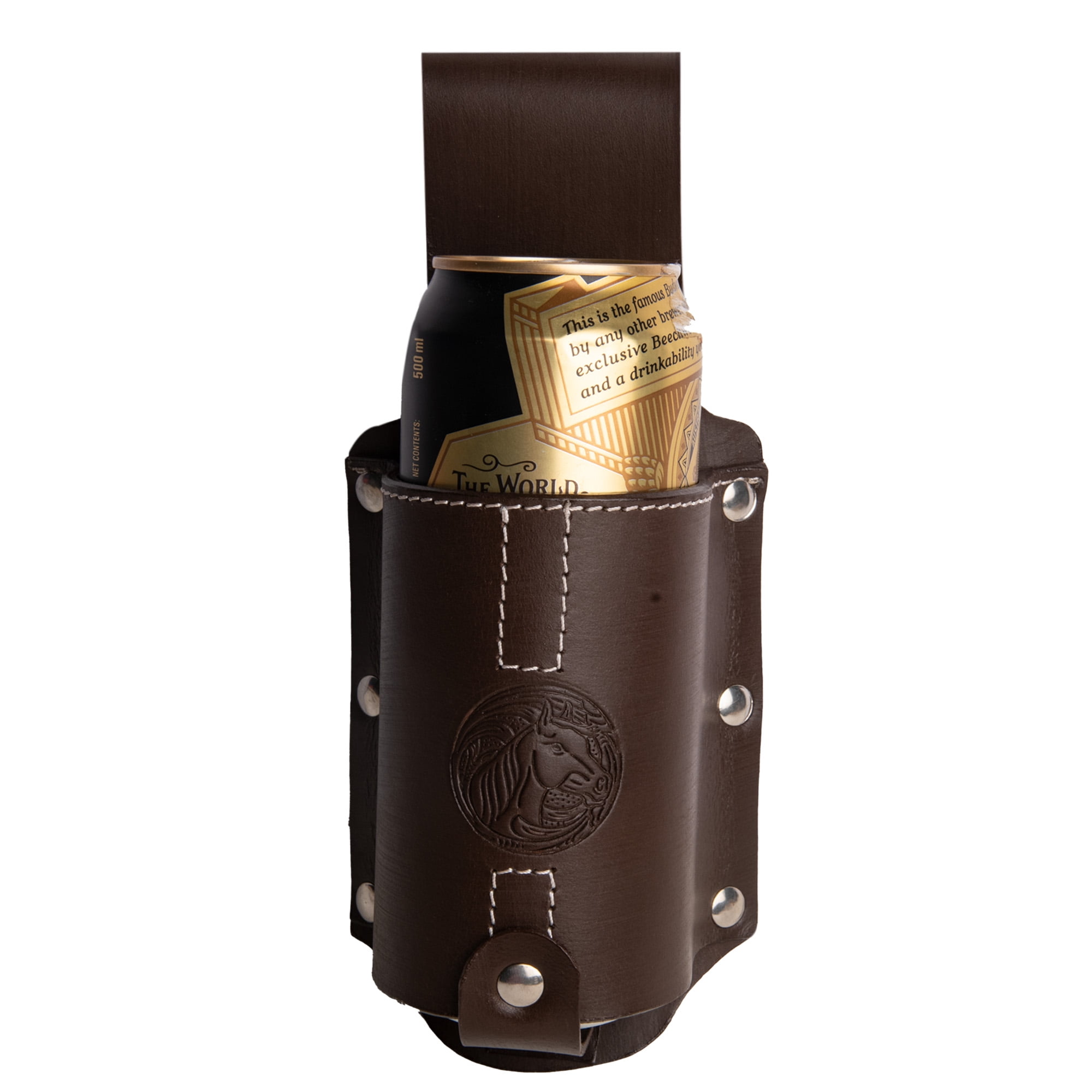 Hulara Full Grain Buff Leather Beer Holster Small Bottle Holster for ...