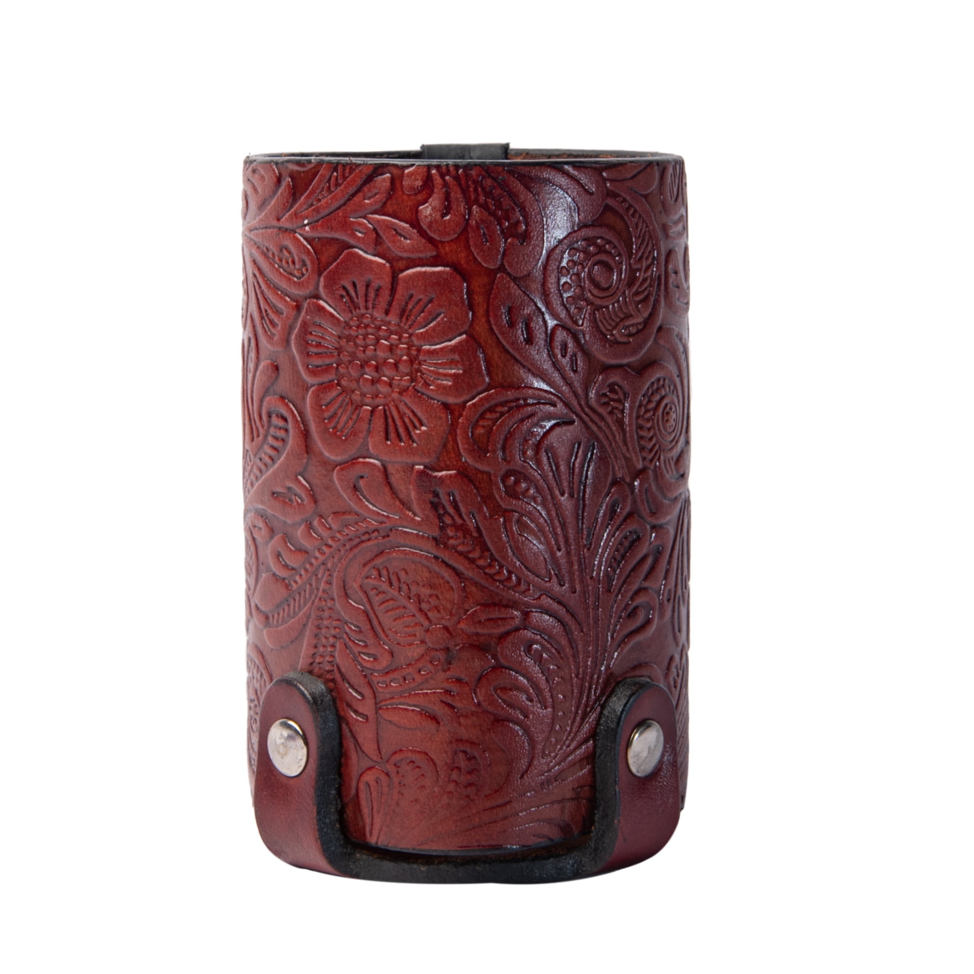 Hulara Full Grain Buff Leather Beer Holder for Small Bottle for Men ...