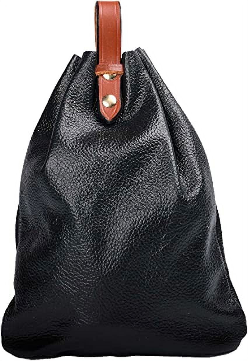 Hulara_ Genuine Leather Drawstring Pouch Multipurpose Storage/ Coin ...