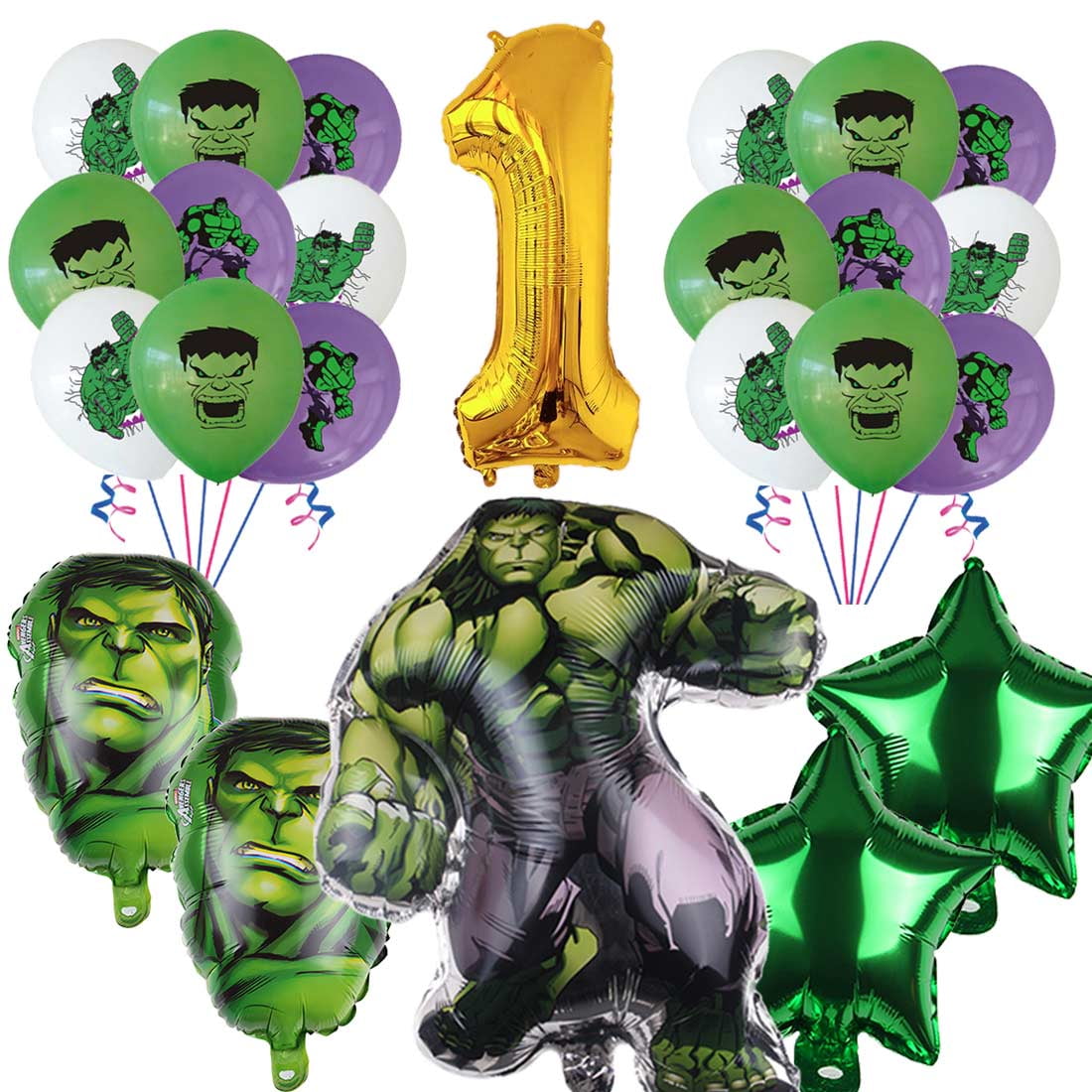 Hulk Balloons Party Supplies 1st Big Number Decorations Decor Kit ...