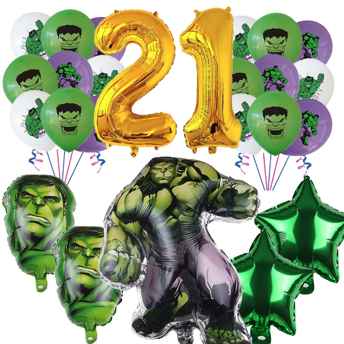 Hulk Balloons Party Supplies 21th Big Number Decorations Decor Kit ...