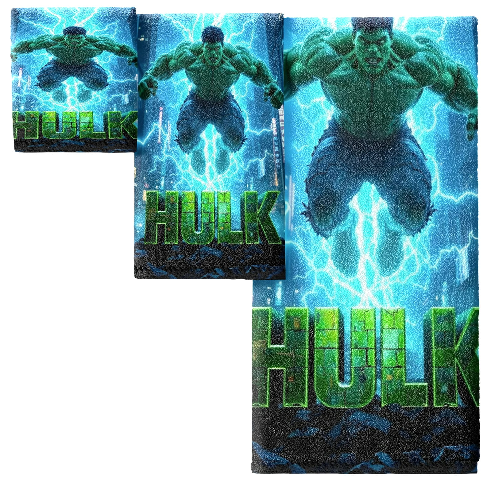 Hulk Bath Towel Set (3 pcs),bath, hand, and beach towels. - Walmart.com