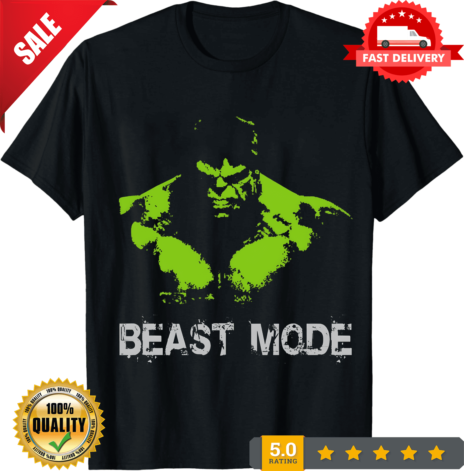 Hulk Beast Mode T Shirt Gym Clothing Workout Training Bodybuilding Top ...