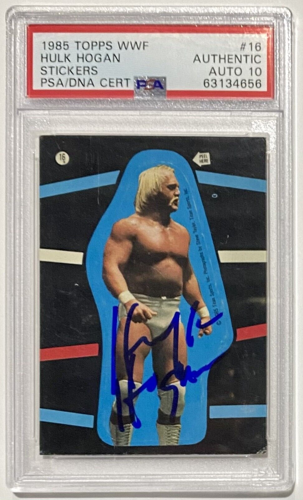 Hulk Hogan 1985 Topps WWF Sticker #16 PSA/DNA Cert Authentic Auto 10 ...