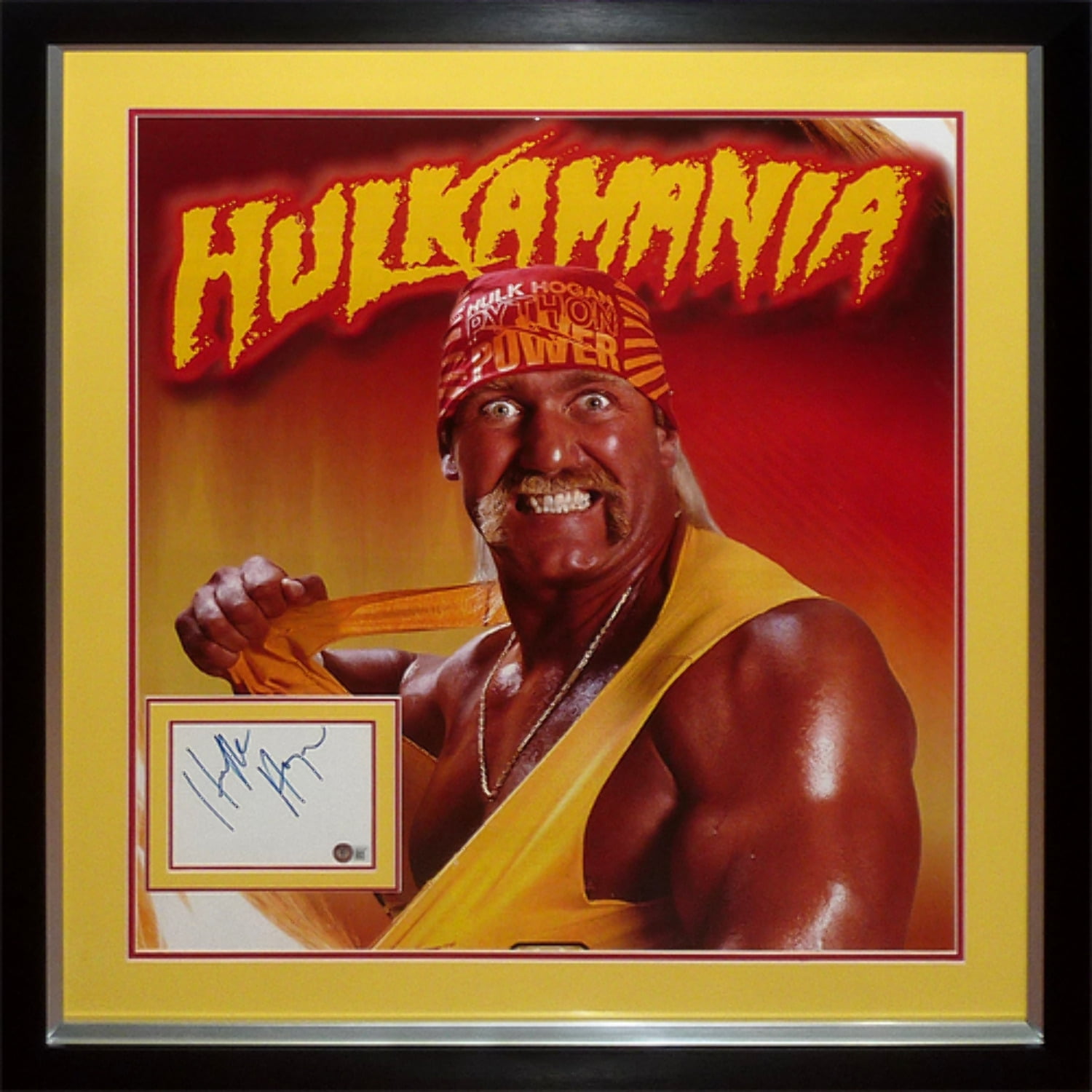 Hulk Hogan Autograph Deluxe Framed with Full-Size Hulkamania Wrestling ...