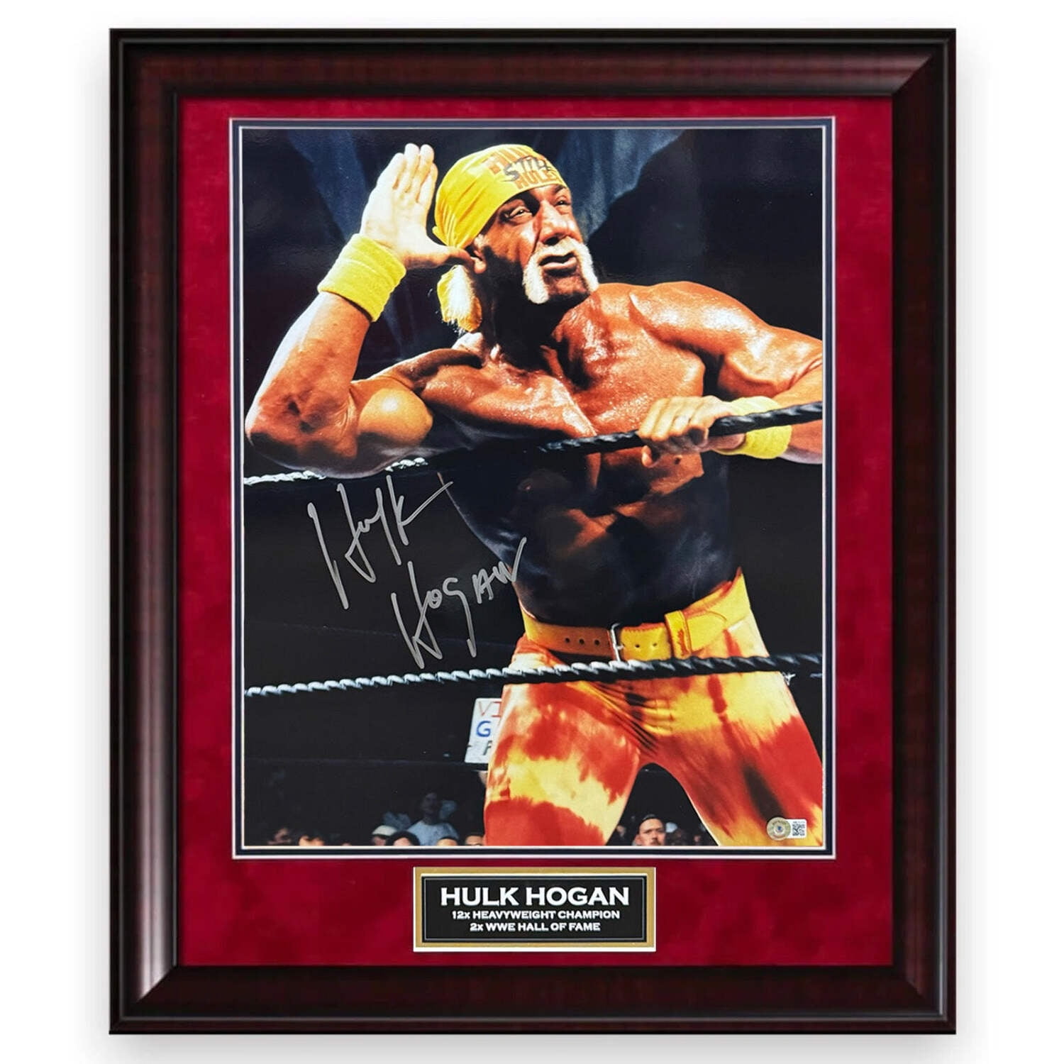 Hulk Hogan Autographed 16x20 Photo Framed To 23x27 Beckett - Walmart.com