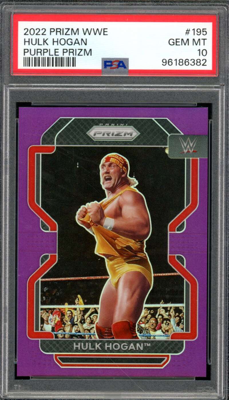 Hulk Hogan Card 2022 WWE Purple Prizm (pop 10) #195 PSA 10 - Walmart.com