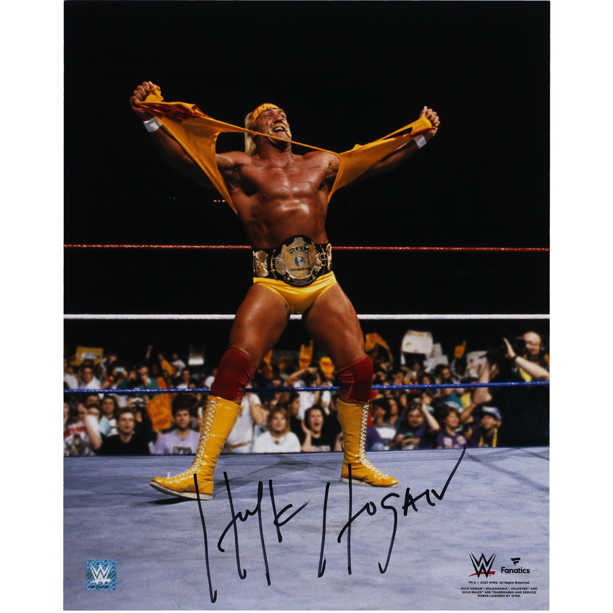 Hulk Hogan WWE Autographed 16" x 20" Ripping Shirt Photograph ...
