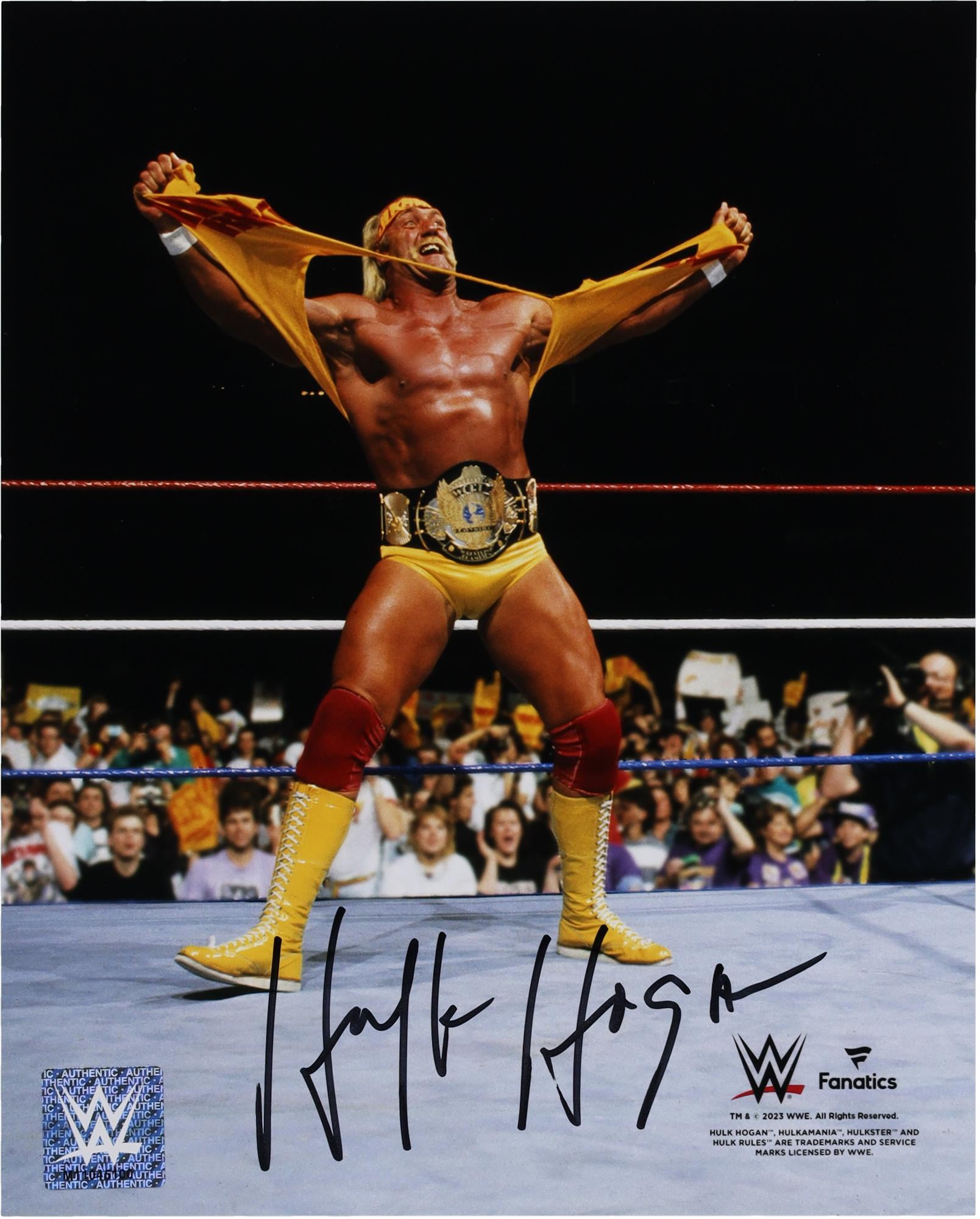 Hulk Hogan WWE Autographed 8" x 10" Ripping Shirt Photograph - Fanatics ...