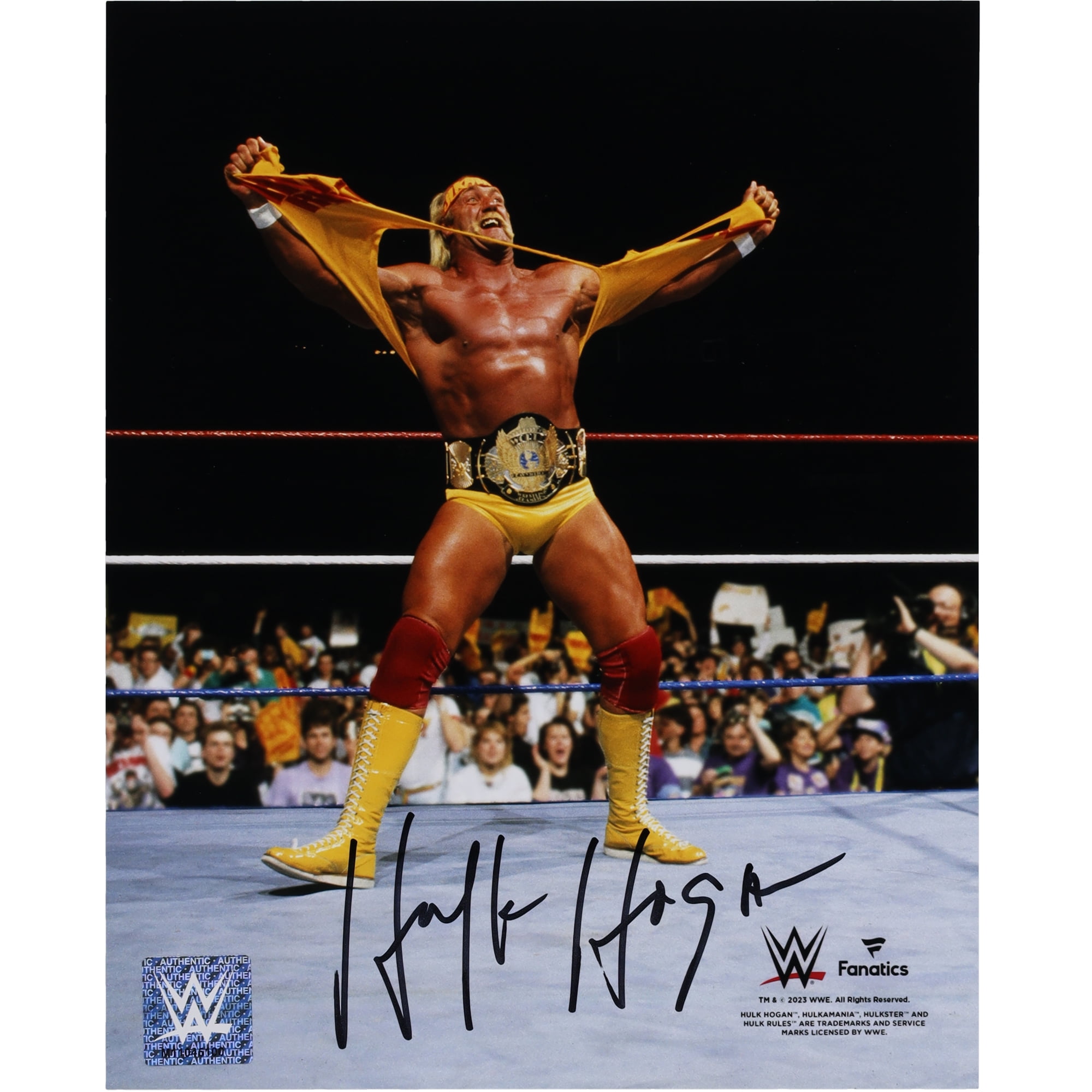 Hulk Hogan WWE Autographed 8" x 10" Ripping Shirt Photograph - Fanatics ...