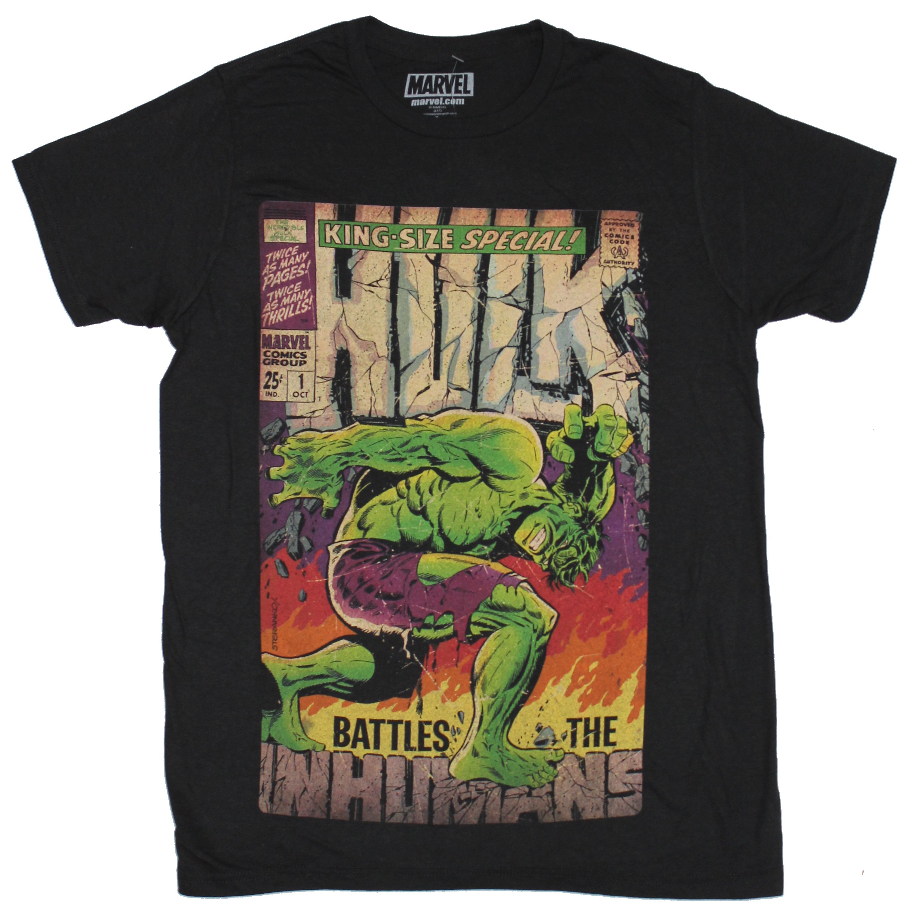 Hulk (Marvel Comics) Mens T-Shirt - King Size Issue 1 Cover Image ...