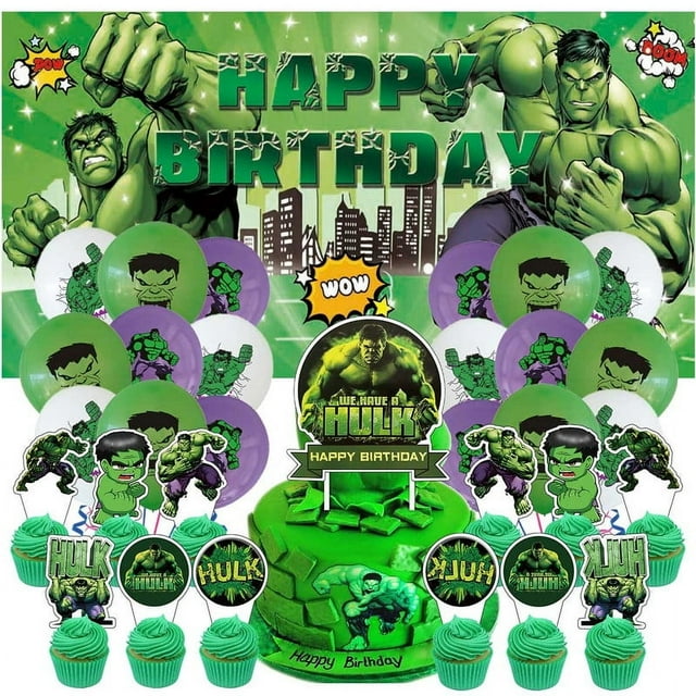 Hulk Party Decor Set Latex Balloons Supplies Decorations Kit Banner ...