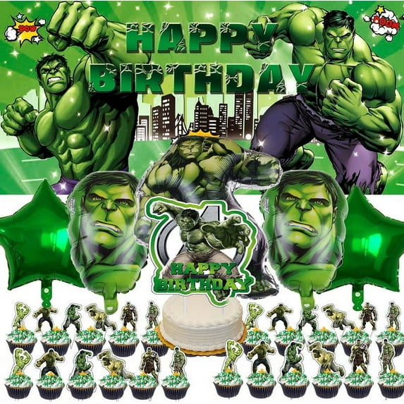 Hulk Party Supplies Decorations Birthday Cake Topper Banner Decor ...