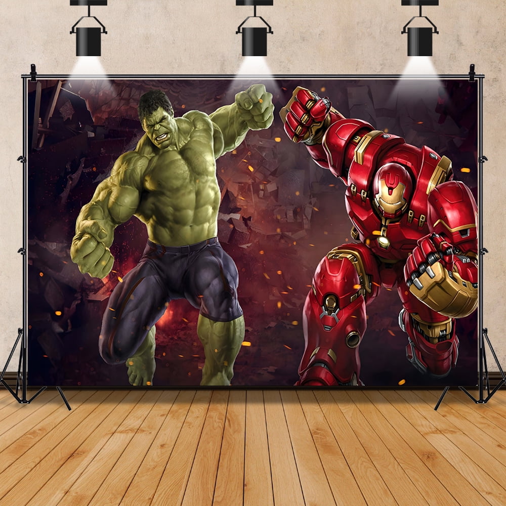 Hulk Party Supplies Green Hero Backdrop,Hulk Theme Happy Birthday Party ...