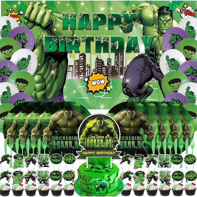 Hulk Party Supplies Plates Decorations Birthday Cake Topper Banner ...