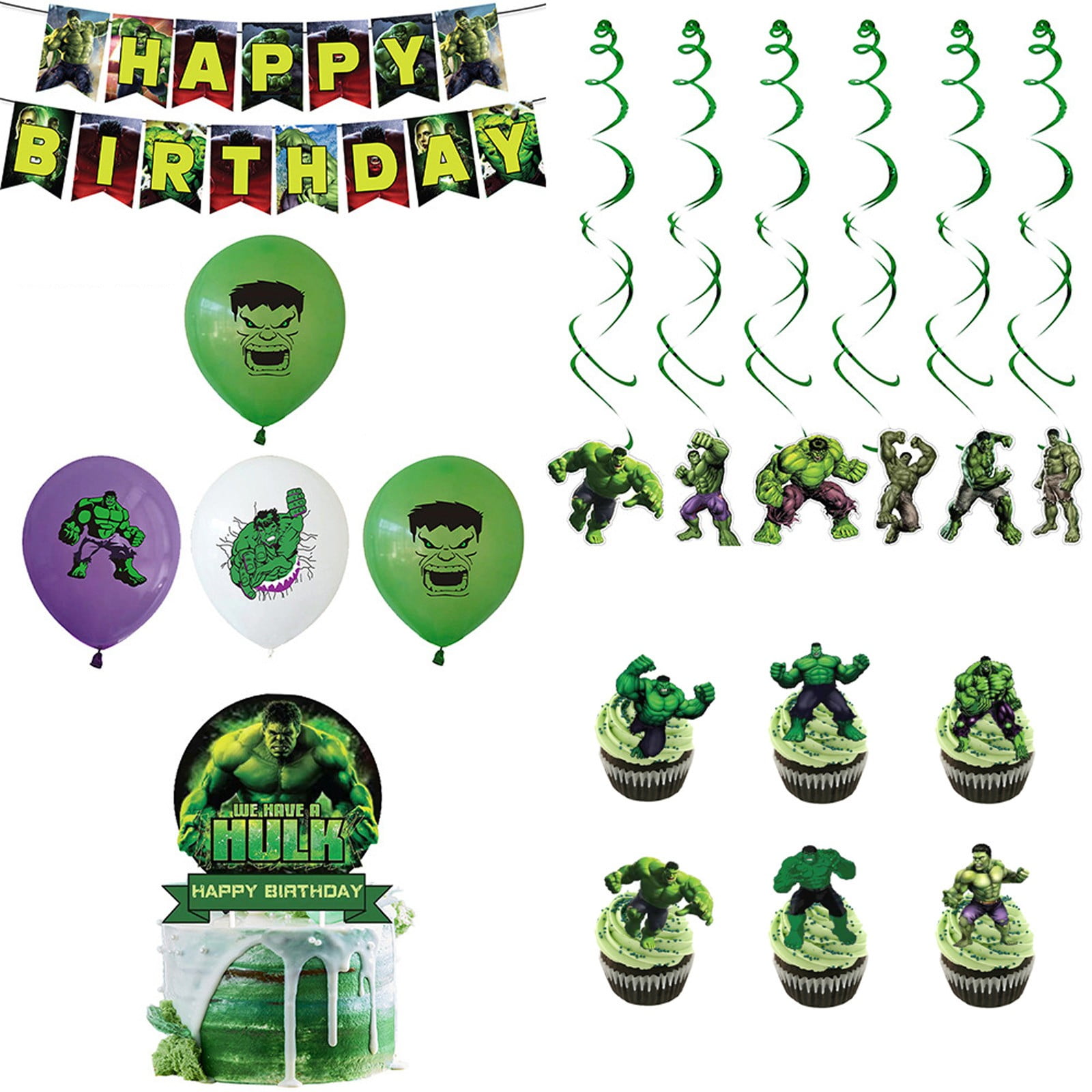 Hulk Party Supplies Theme Party Birthday Decorations - Walmart.com