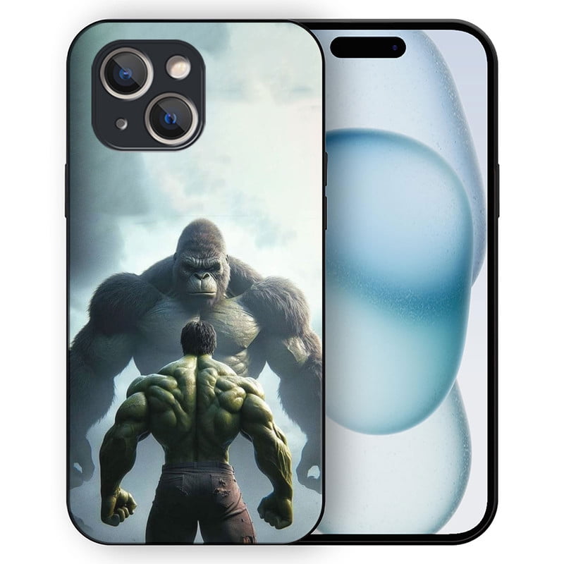 Hulk Phone Case, for iPhone 15 Plus, showcasing a collage print of ...