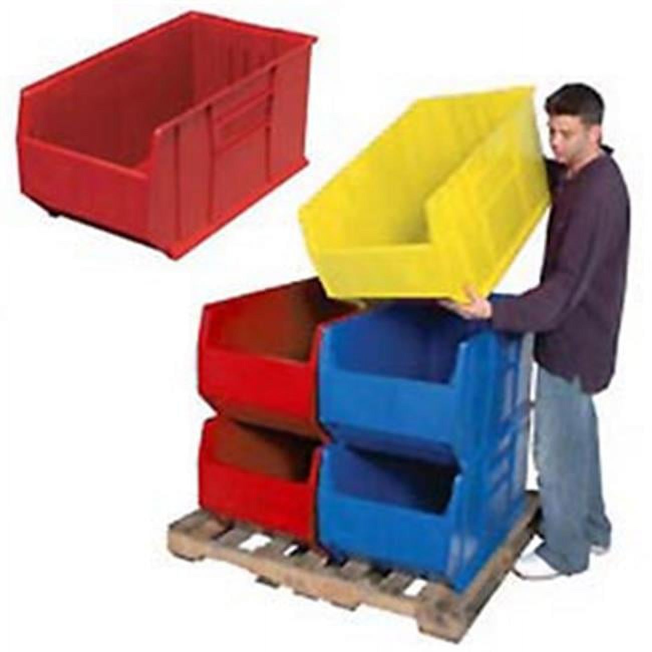 Hulk Plastic Stacking Bin - Red - Walmart.com