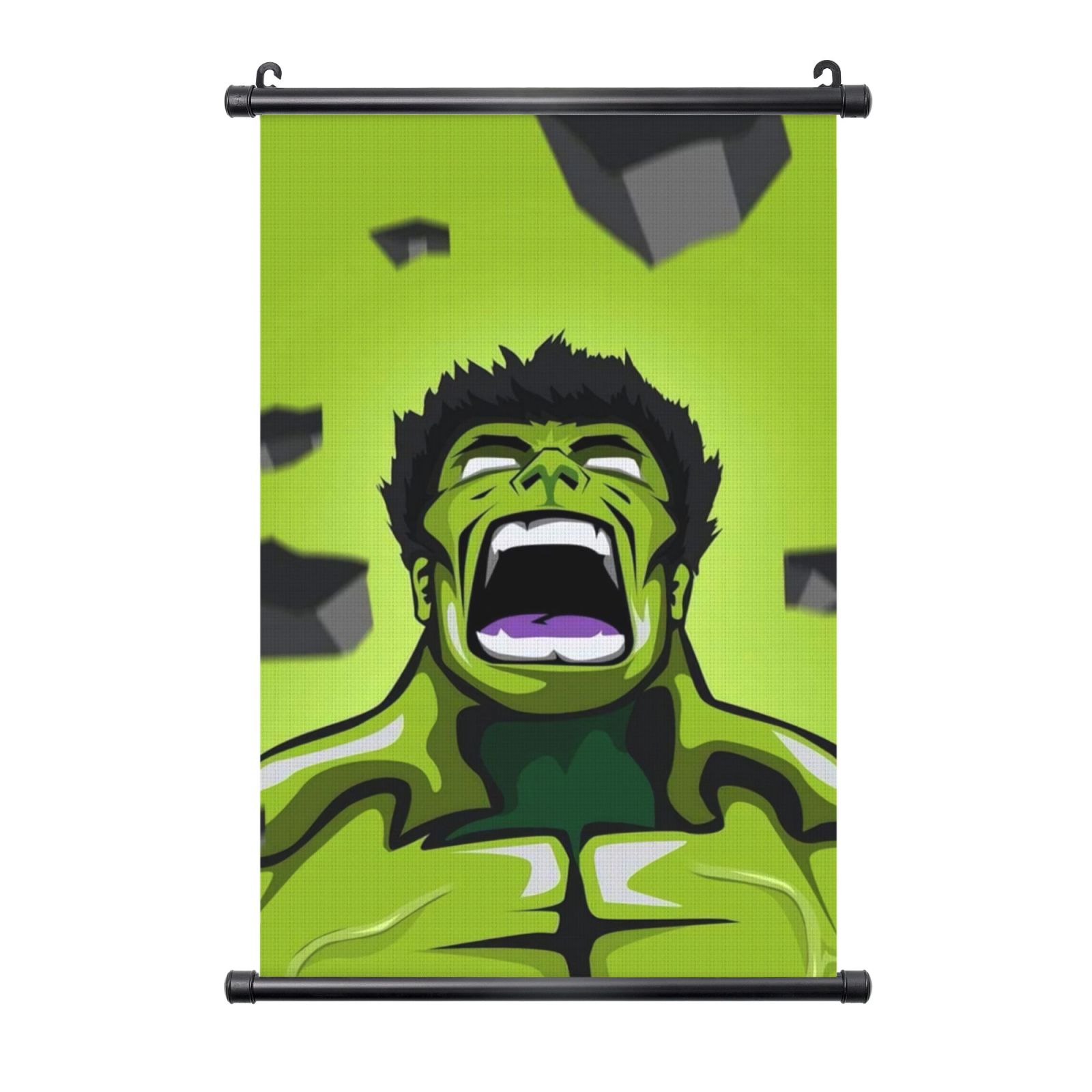 Hulk Poster Aesthetic Canvas PVC Shaft Wall Art Hanging Hanger Frame ...