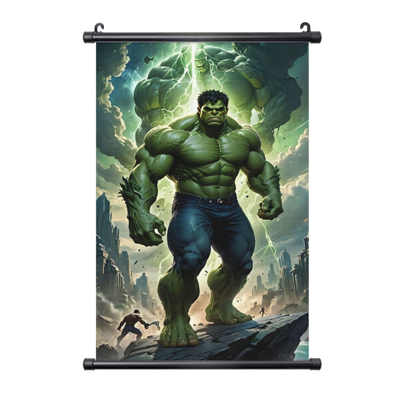 Hulk Poster Aesthetic Canvas PVC Shaft Wall Art Hanging Hanger Frame ...