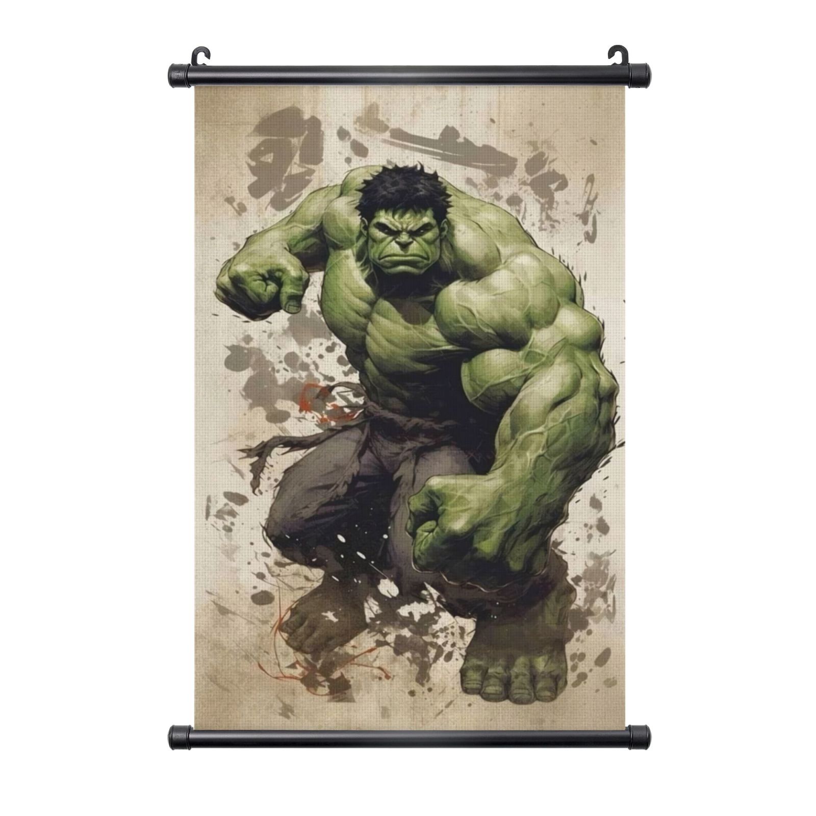 Hulk Poster Aesthetic Canvas PVC Shaft Wall Art Hanging Hanger Frame ...