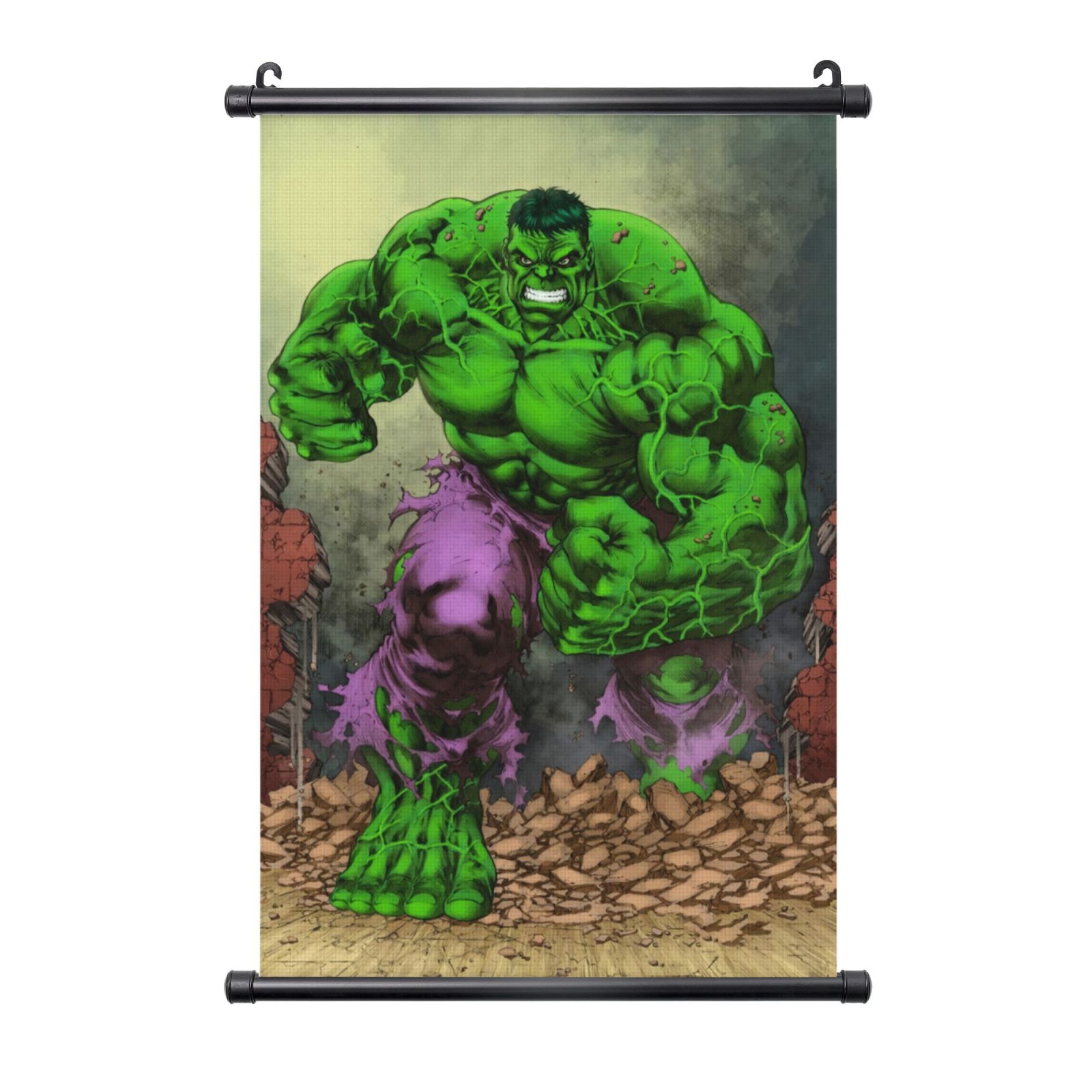Hulk Poster Aesthetic Canvas PVC Shaft Wall Art Hanging Hanger Frame ...