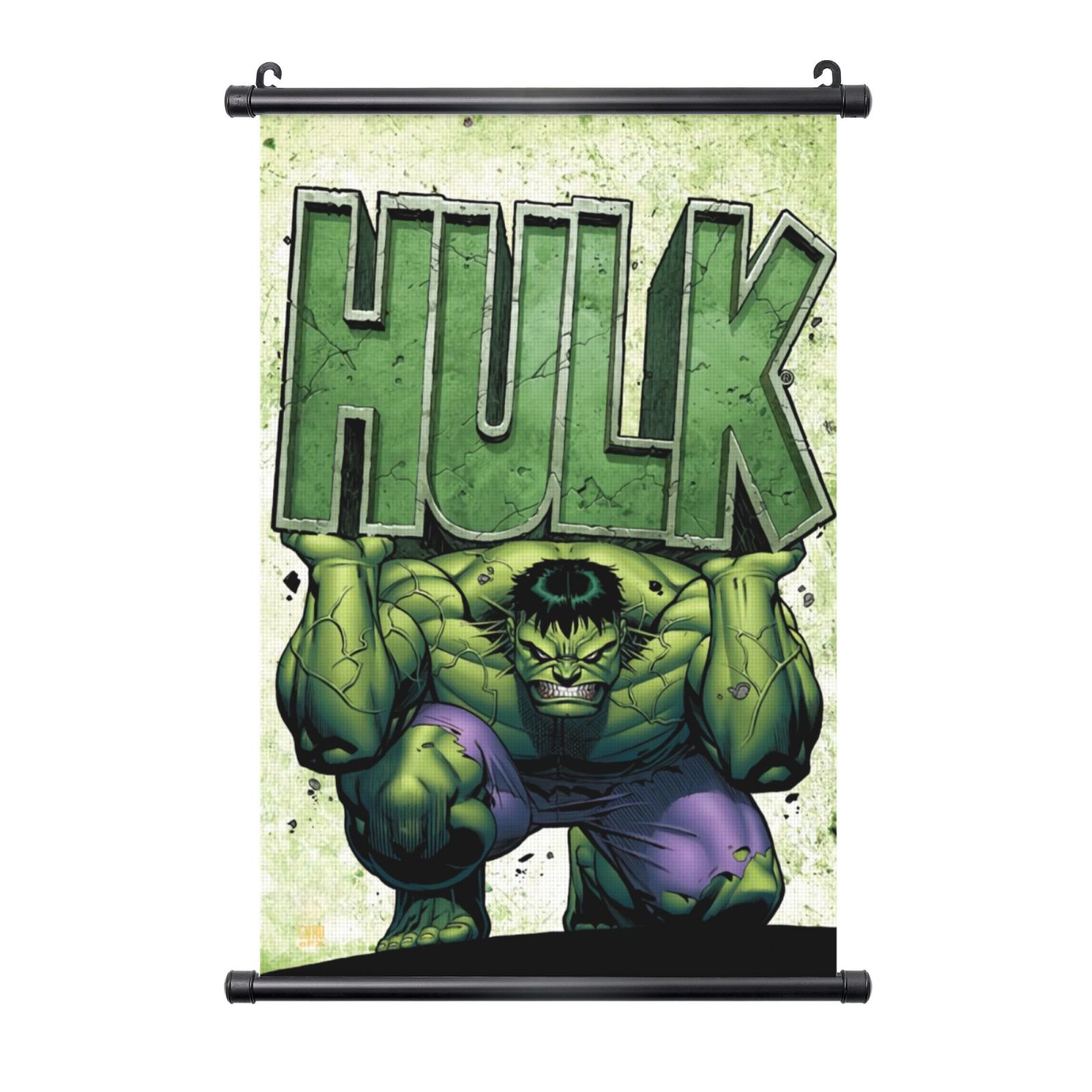 Hulk Poster Aesthetic Canvas PVC Shaft Wall Art Hanging Hanger Frame ...