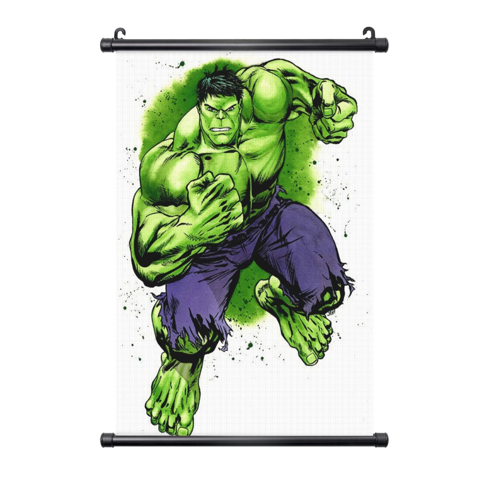 Hulk Poster Aesthetic Canvas PVC Shaft Wall Art Hanging Hanger Frame ...