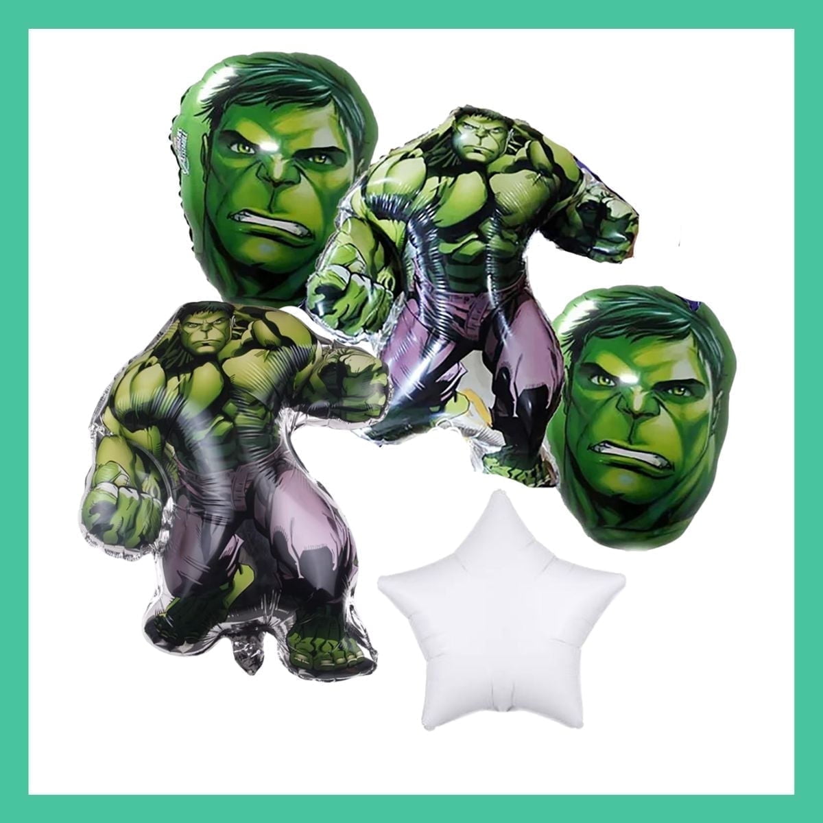 Hulk Smash Balloon Bouquet - 5 Piece Party Decoration Set - Walmart.com