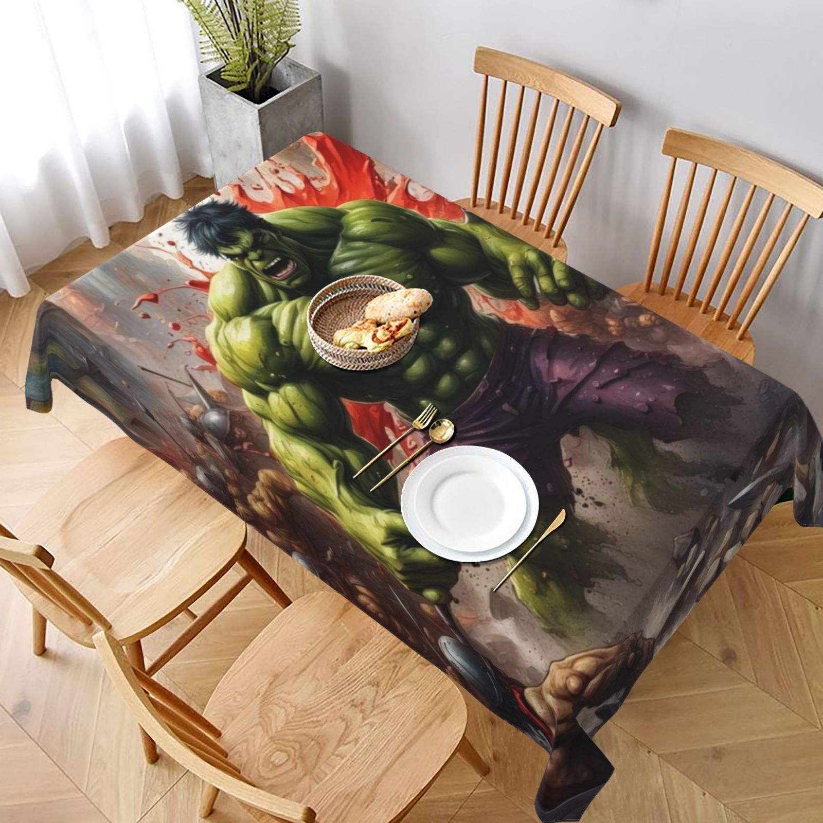 Hulk Tablecloth Chic Table Cloth Novelty Print Table Cover Waterproof ...