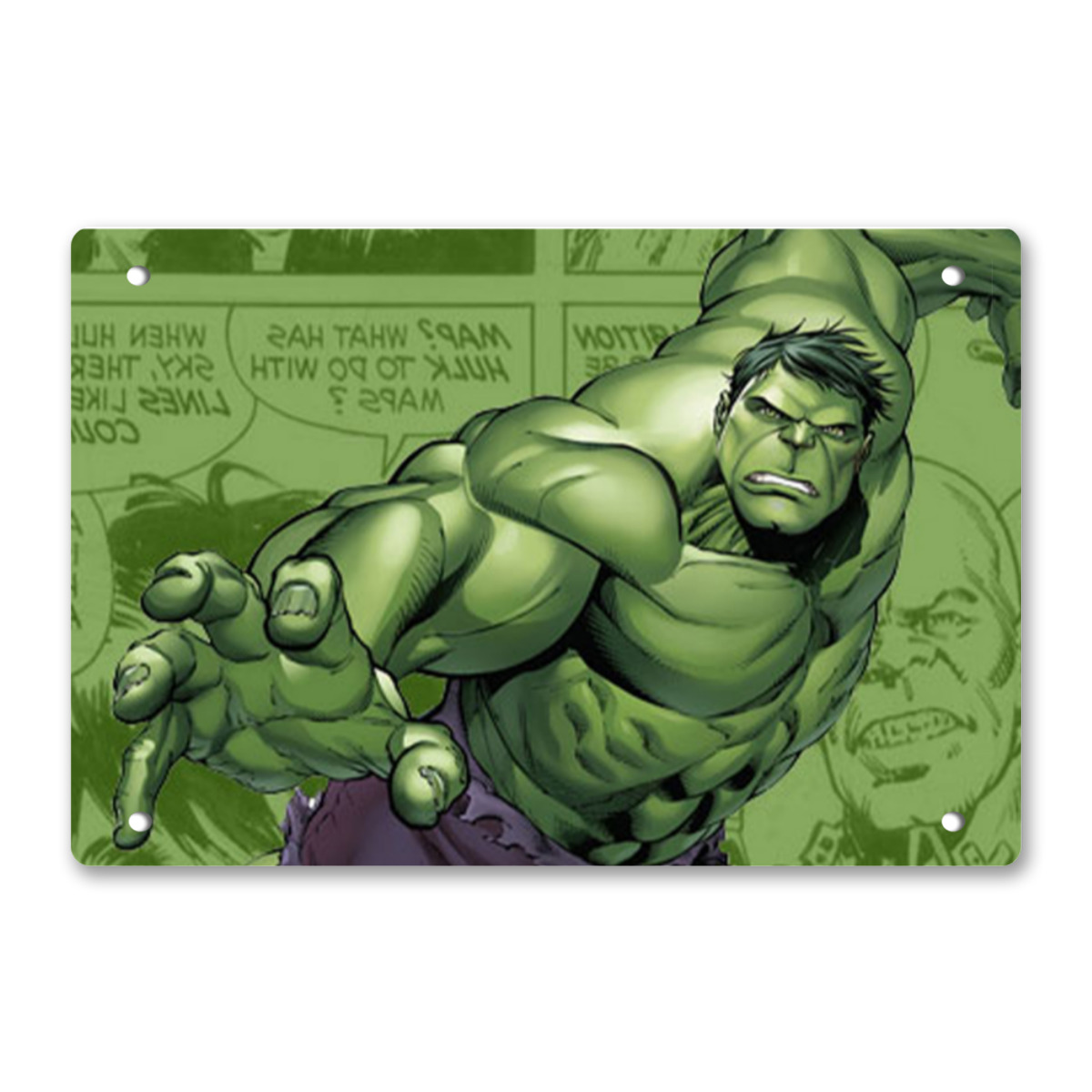 Hulk Wall Sign - Cartoon Aluminum Poster 12 X 8 Inch Home Bar Wall ...