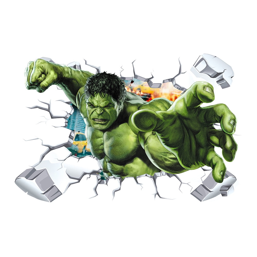 Hulk Wall Stickers Marvel Avengers 3D wall stickers Cartoon characters ...