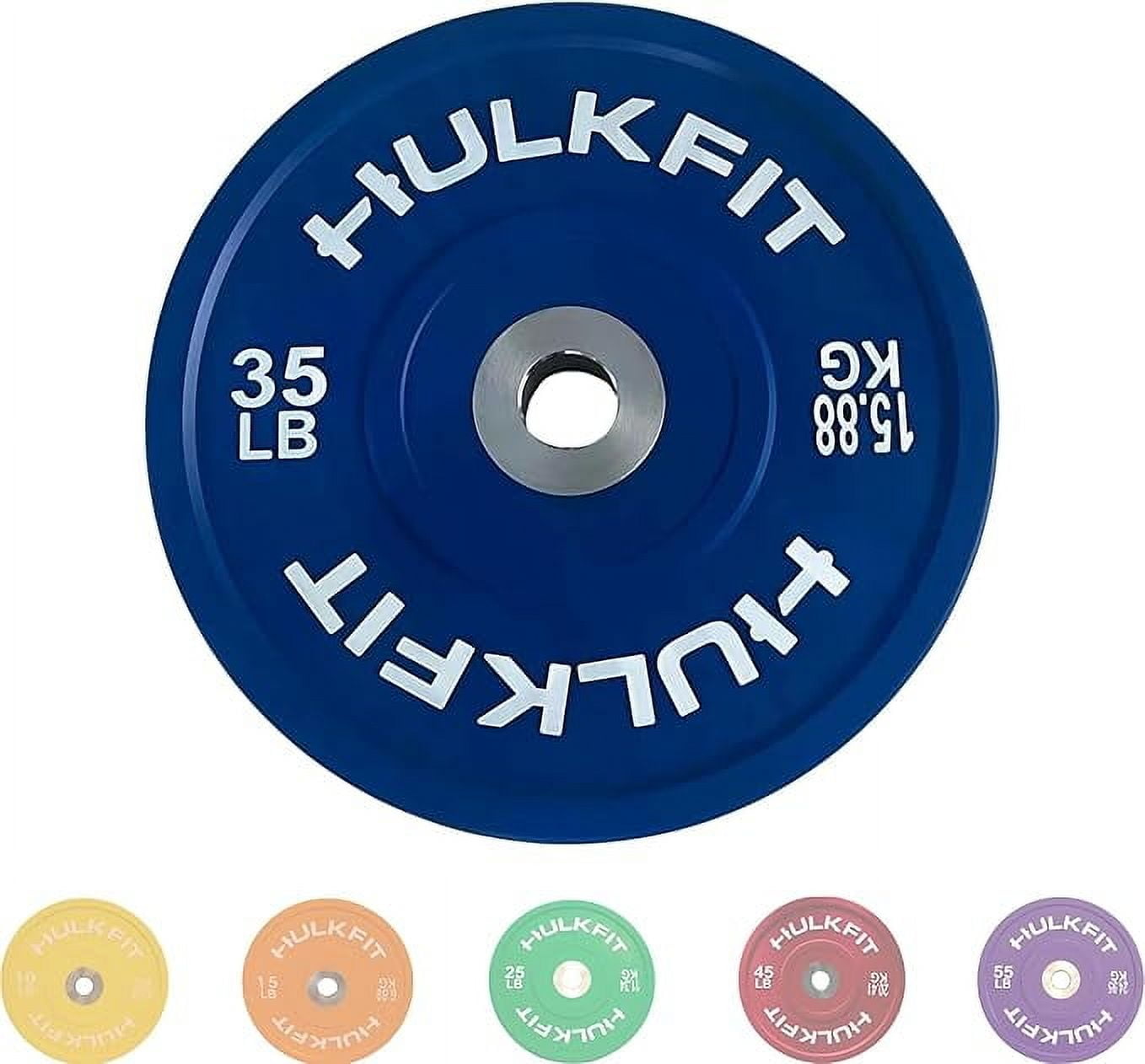 HulkFit 35 lb Olympic Bumper Plates - Shock Absorbing Rubber - Walmart.com