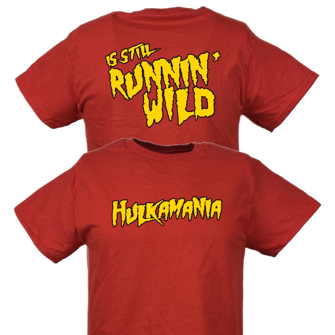 Hulkamania Still Runnin Wild Hulk Hogan Red T-shirt - Walmart.com