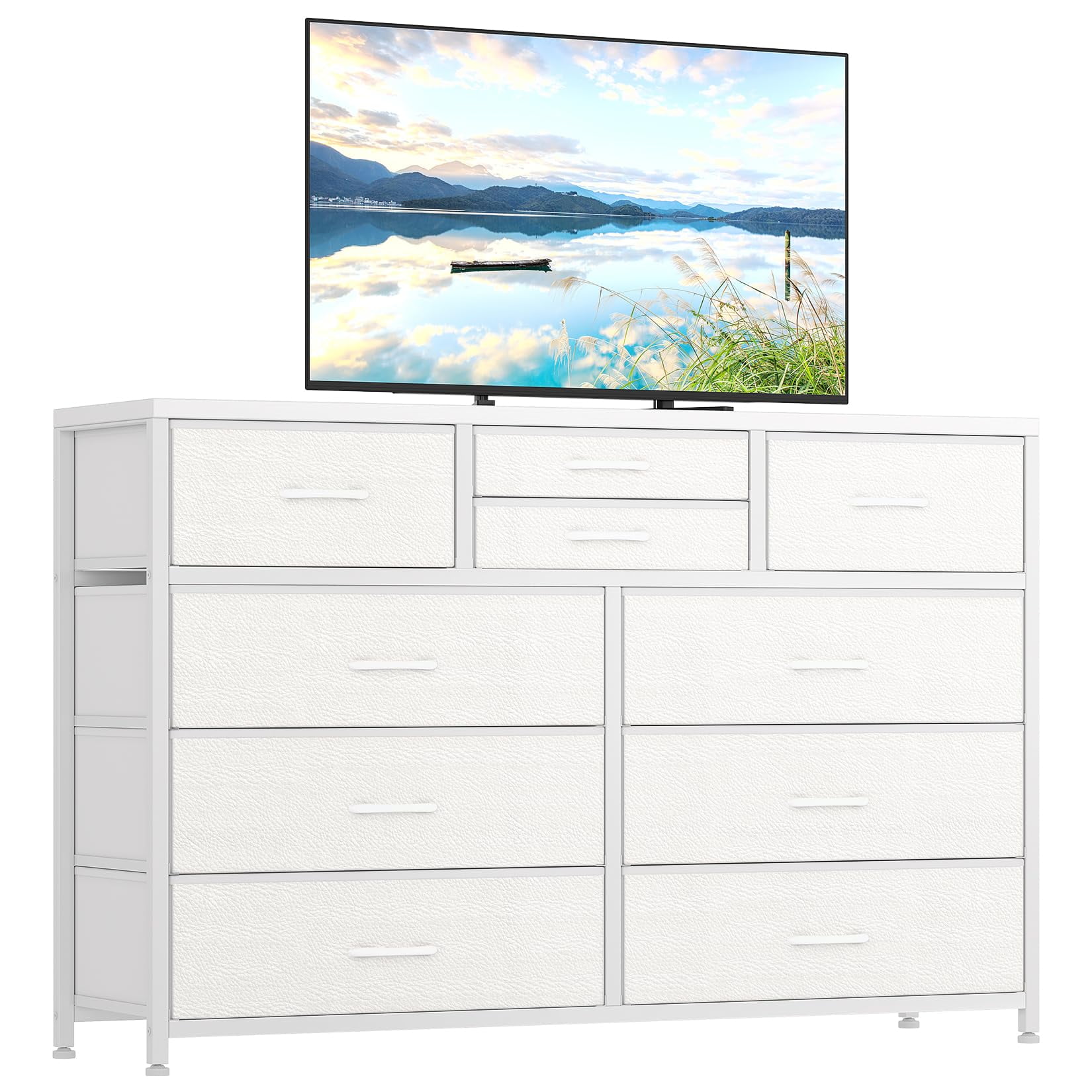 Huloretions 10 Drawer Dresser,TV Stand Entertainment Center Storage ...
