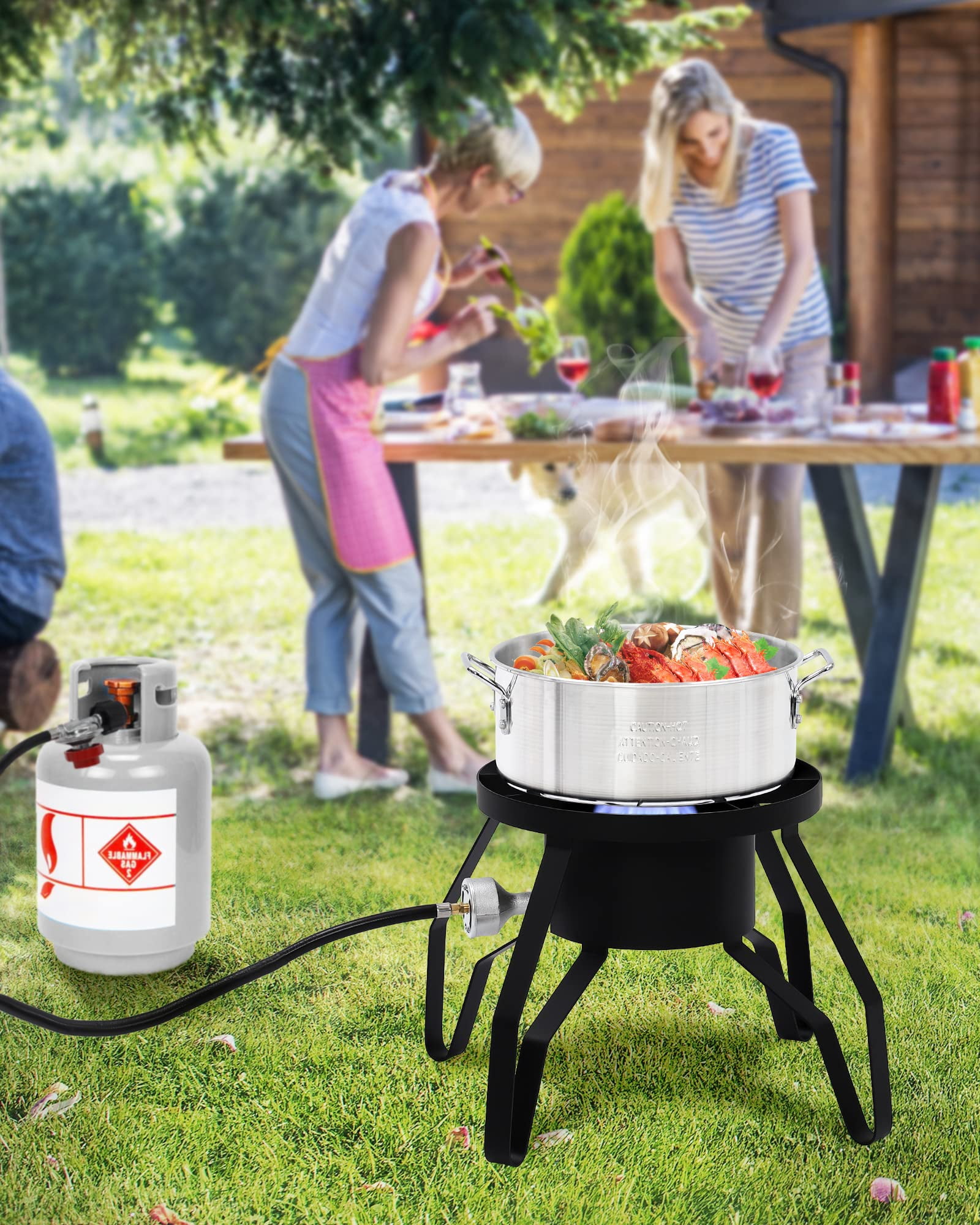 Huloretions 14" Single Burner Outdoor Stove Propane, Lightweight Single ...